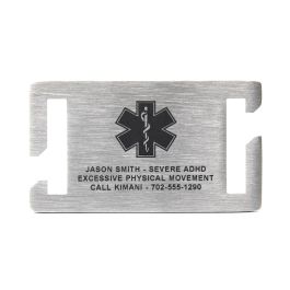 Order a Stainless Steel Custom Medical ID Gear Tag with Black Letters ...